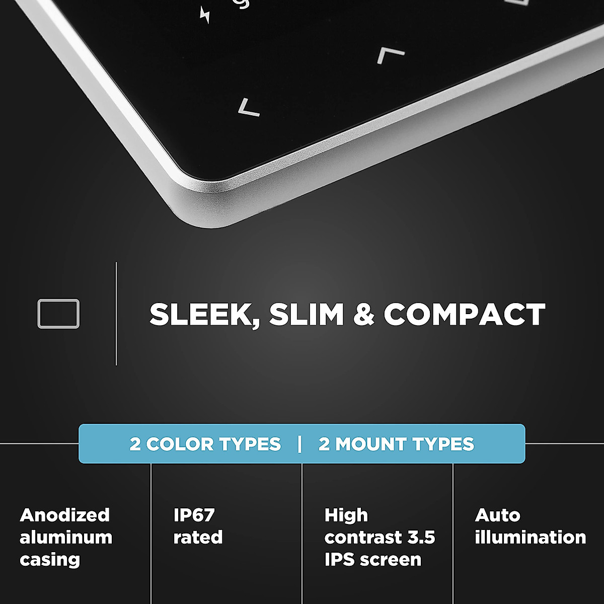 Simarine Pico Blue Battery Monitor System Set, Multi-Voltage, Lead Acid & Lithium Battery Compatible, Tank Monitoring, Shunt 500 A (Bezel, Silver S)