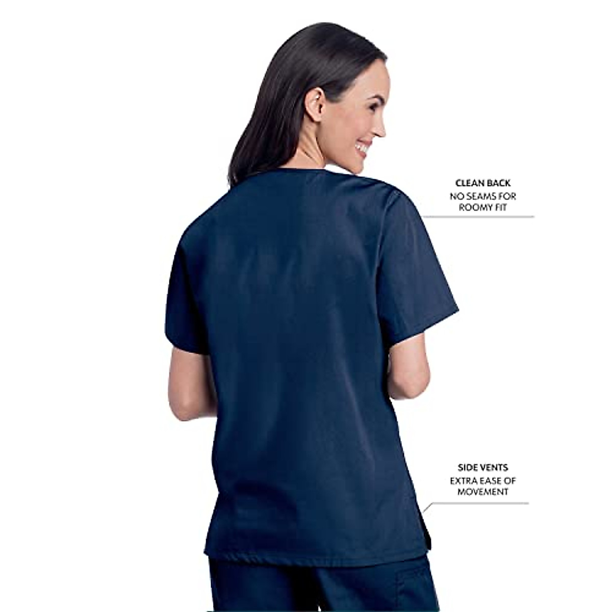 Landau Scrub Zone Relaxed Fit 2-Pocket V-Neck Scrub Top for Women 70221
