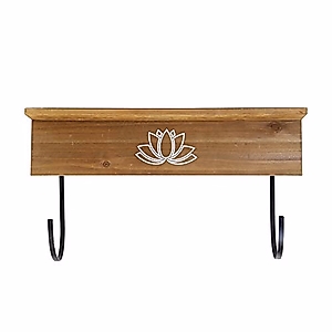 Stratton Home Decor Yoga Mat Holder Wall Shelf, Large, Brown