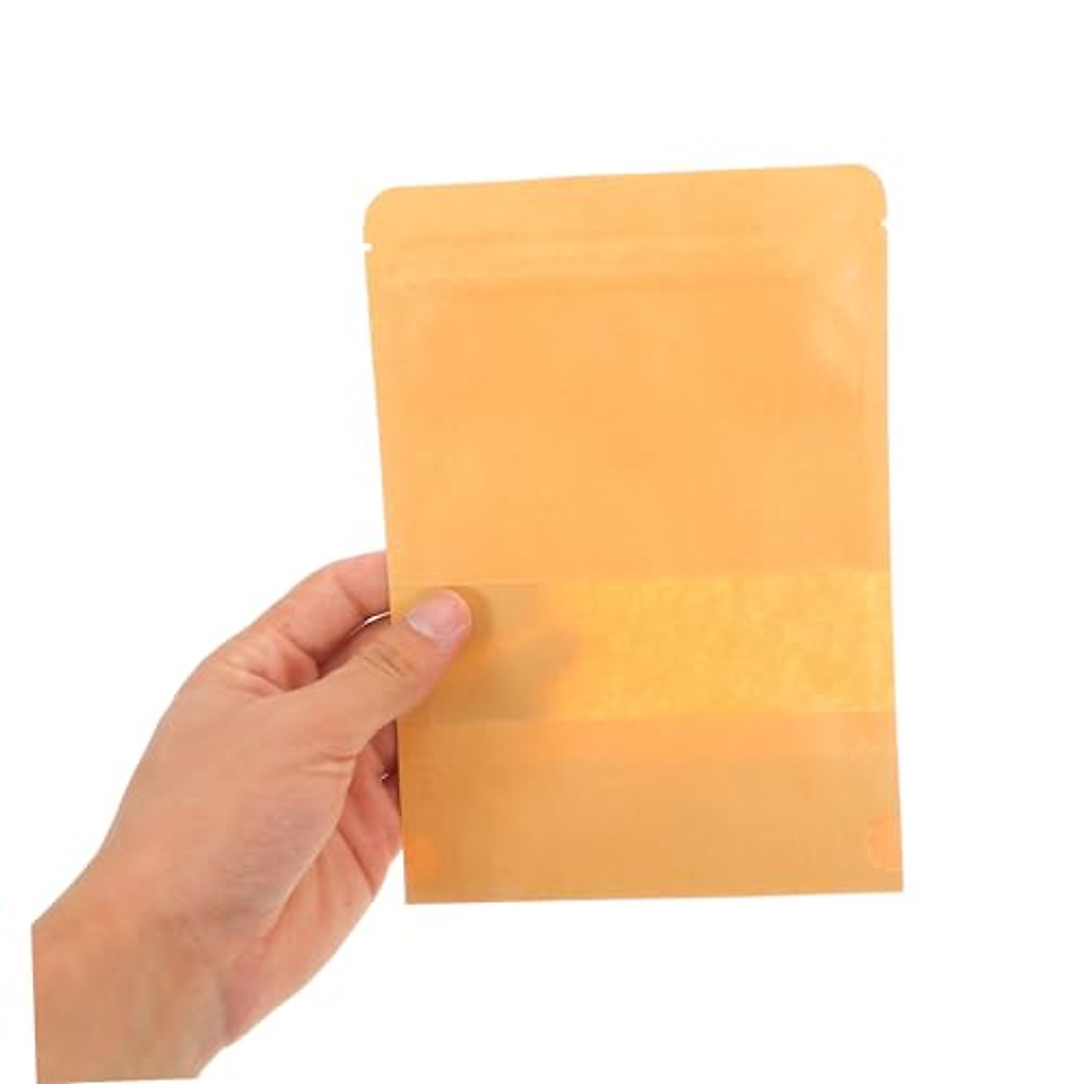 VOSAREA Kraft Paper Food Packaging Bags 50pcs Reusable Freezer Resealable Bags for Snack