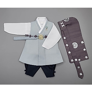 Boy Baby Hanbok Set Korea Traditional Dol Party Celebrations Mint oob02 (1 Age Set)