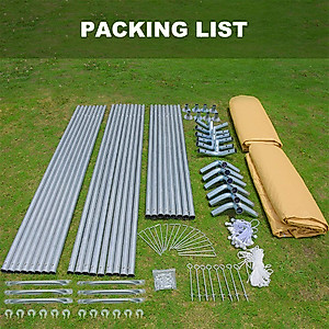 ADVANCE OUTDOOR Adjustable 10x20 ft Heavy Duty Carport Car Canopy Garage Shelter Boat Party Tent, Adjustable Heights from 9.5ft to 11.0ft, Removable Sidewalls and Doors, Beige