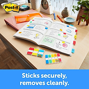 Post-it Tabs.625 in Solid, Aqua, Lime, Yellow, Red, 10/Color, 40/Dispenser (676-ALYR)