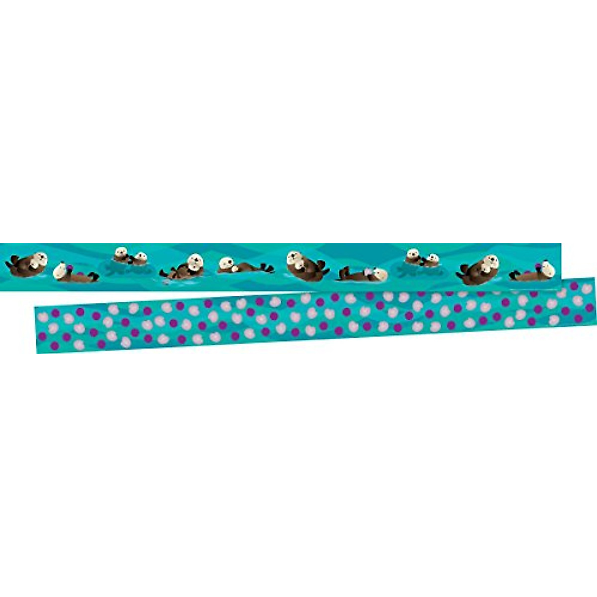 Barker Creek Double-Sided Border Set of 4, Sea & Sky, Multi-Design, 35' Each of 4 Designs, Otters, Eagles, Salmon, Whales, Total of 140' of Double-Sided Border in Set (3865)