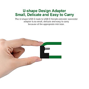 2PCS 180° USB C Female to Male Adapter. Type C U-Shape Converter Support 4K Video & Audio, 10Gbps Data Transfer & PD Fast Charger for All USB Type-C Phone Laptop Tablet. (Black)