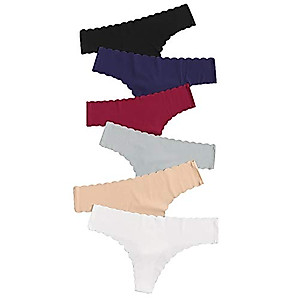 Floerns Women's Invisible Thong Pack Comfy Seamless Bikini Panties Underwear Multi-1 M