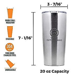Outdooring Adventure Twenty Stainless Steel Travel Mug 20 oz Vacuum Insulated Travel Mug with Convenient Built-In Bottle Opener