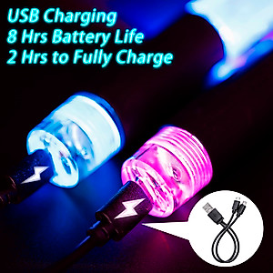 Antner Rechargeable LED Light Up Drum Sticks 15 Color Changing Drumsticks with Storage Bag for Adults Drummers, Durable Professional PC Polymer Material Drumsticks, Cool LED Light Up Drumsticks