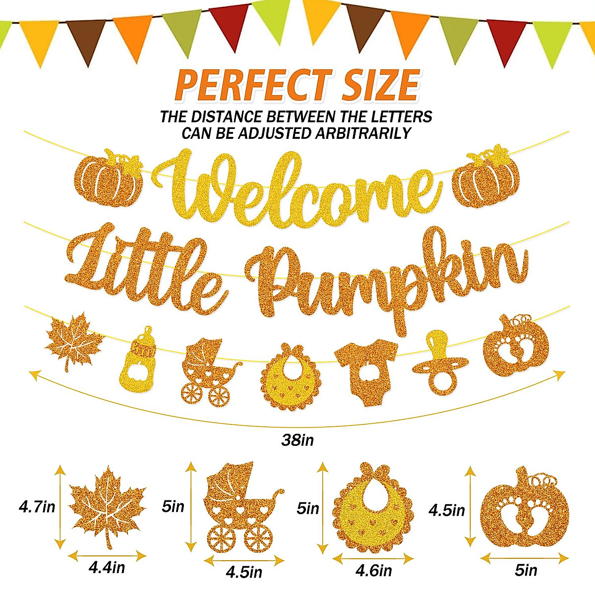 Welcome Little Pumpkin Banner Pumpkin Baby Shower Party Decorations for Baby Boy Girl Autumn Happy Fall Thanksgiving Gender Reveal Party Supplies