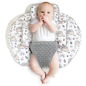 KAKIBLIN Breastfeeding Pillow, Multifunctional Baby Feeding Support Nursing Pillow for Tummy Time (Grey)