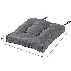 Faible Poisson Outdoor Chair Cushions Set of 2, Patio Furniture Floor Cushions, 21 x 21 Inch Square Seat Back Tufted Cushion, Dining Chairs Pads, Gark Grey