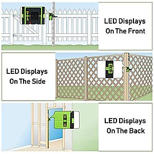 Huepar Laser Detector for Line Level, Digital Receiver Used with Pulsing Lasers Up to 200ft, Detect Red and Green Beams, Three-Sided LED Displays, Clamp Included LR-6RG
