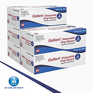 Dynarex 4251 Gallant Disposable Prep Razor, Pack of 250