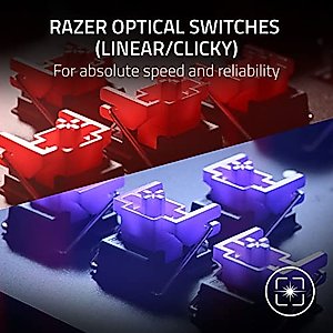 Razer Huntsman V2 TKL Tenkeyless Gaming Keyboard: Fast Linear Optical Switches Gen2 w/Sound Dampeners & 8000Hz Polling Rate - Detachable TypeC Cable - Doubleshot PBT Keycaps - Ergonomic Wrist Rest