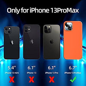 Dssairo [5 in 1 for iPhone 13 Pro Max Case 6.7 inch, with 2 Pack Screen Protector + 2 Pack Camera Lens Protector, Liquid Silicone Ultra Slim Shockproof Protective Phone Case (Orange)