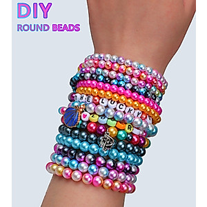 HINSOCHA Bead Bracelet Kit - 1020 Pcs Gradient Colorful Beads Bulk (6mm+8mm) for Bracelet Making, DIY Crafts