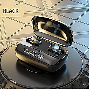 Wireless Earbuds,Bluetooth 5.2 Powerful Bass True Wireless Earphones,IPX6 Waterproof Touch Control HiFi Stereo Sound In Ear CVC8.0 Tech Noise Reduction Headphones with Mic,One-Step Pairing,LED Display