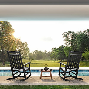 FUNBERRY Outdoor Rocking Chairs Set of 2, HDPE All Weather Poly Lumber Rocker, High Back Patio Rockers Easy Assembly