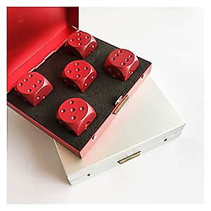 ZYM305 5pcs/Set Metal Dice 16mm Multicolor Round Corner Square Box Game Dice Games Dice (Color : Red)