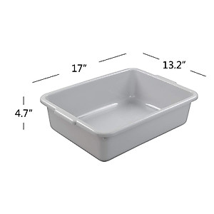 Xyskin 13 L Plastic Commercial Bus Tubs, Utility Bus Boxes, 4-Pack