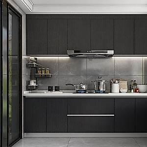 Moyishi Black Wood Grain Boeing Film Vinyl Self Adhesive Counter Top Peel and Stick Wall Decal 15.7''x118''