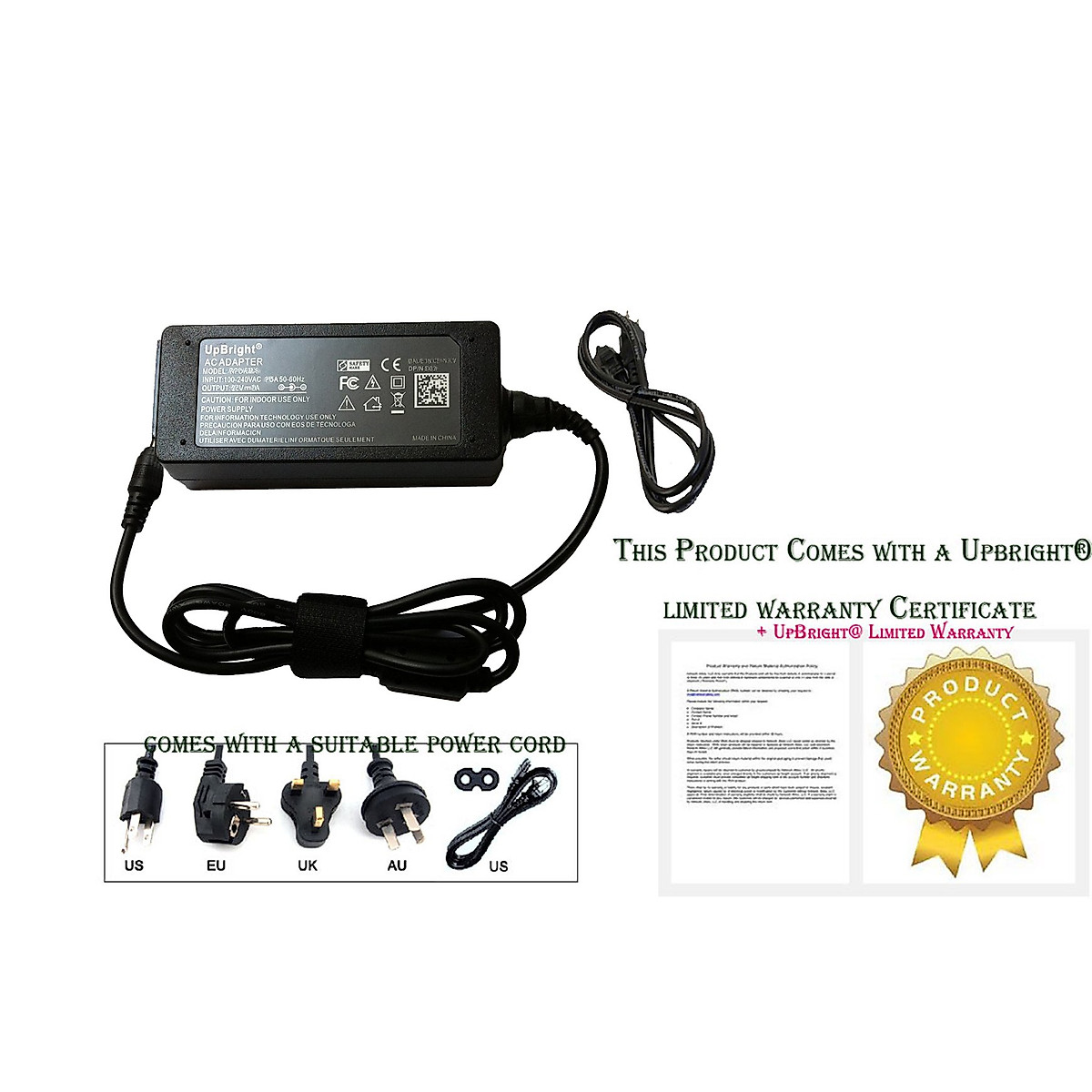 UpBright® NEW 12V AC / DC Adapter For Western Digital External Hard Drive My Book World Edition II (White Lights), My Book World Edition ((White Lights), My Book Mirror Edition,WDPS033RNN,WDPS039RNN