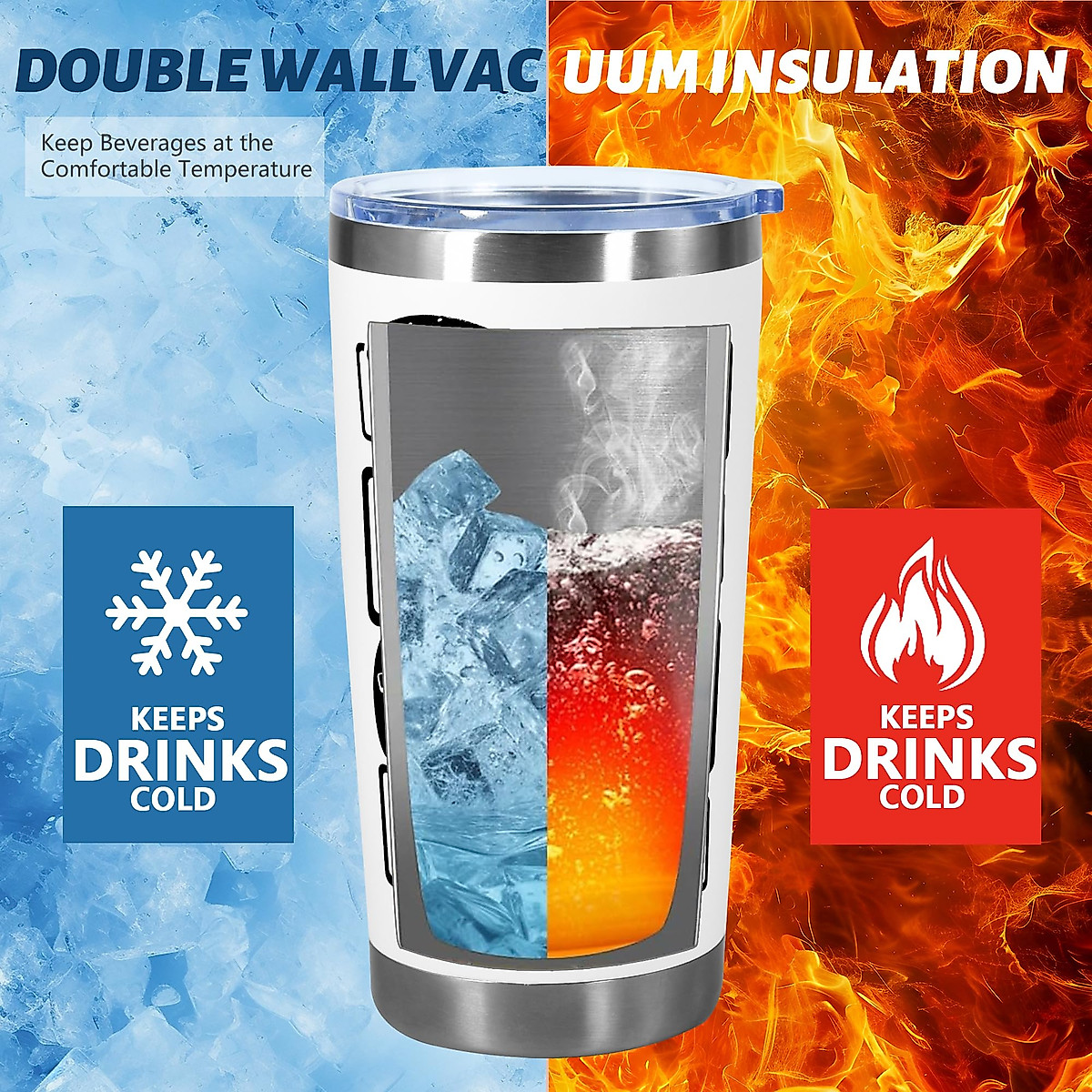 Icesip 20oz Gamer Tumbler - Stainless Steel Gaming Mug with Straw & Brush - Cool Game Controller Design - Birthday Gift for Men, Boys, Gamers