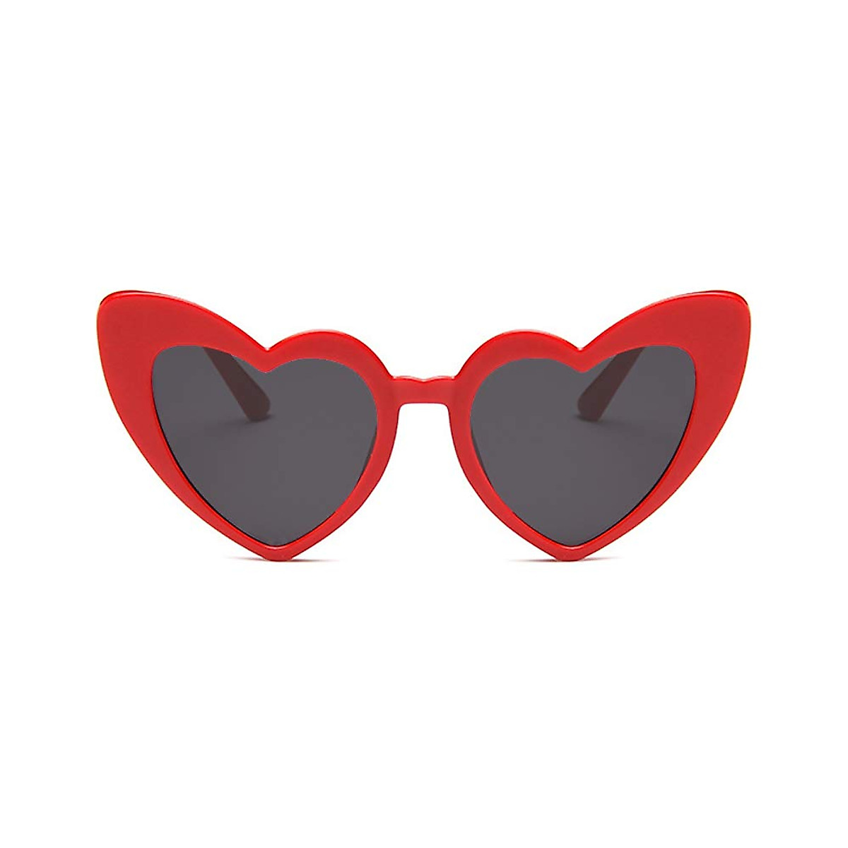JUSLINK Heart Shaped Sunglasses for Women, Cat Eye Mod Style Retro Kurt Cobain Glasses(Red)