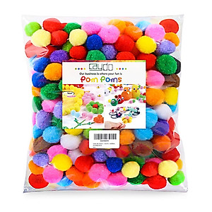 Caydo 240 Pieces 1 Inch Assorted Pom Poms, Pompoms for Hobby Supplies and DIY Creative Crafts Decorations