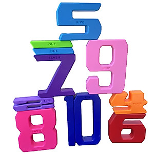 Skoolzy Number Blocks & Counting Coins 44 Piece Set, Toddler Toys Preschool Learning Activities Montessori Toys for Ages 18 Months+