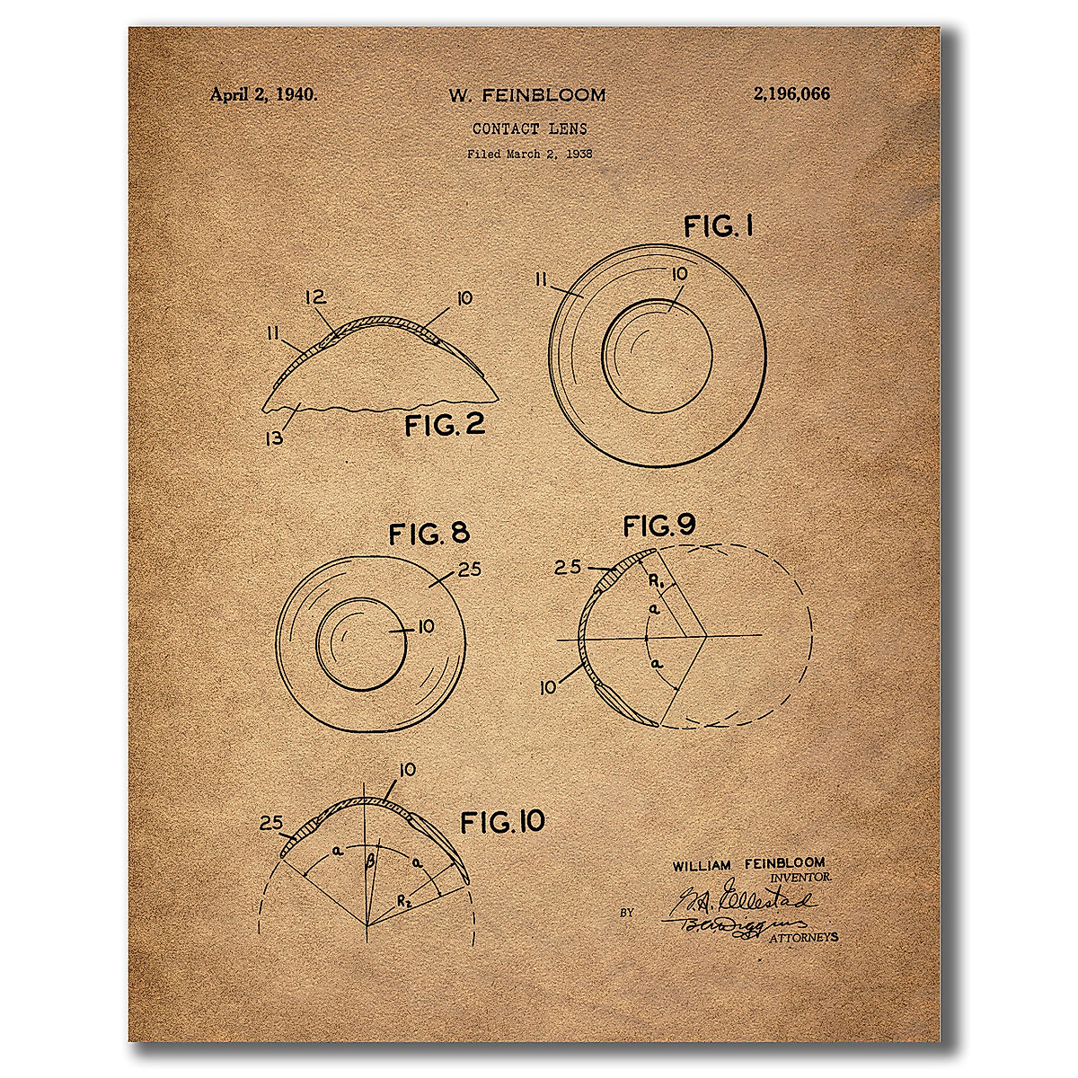 Optometrist Patent Wall Art Prints - Set Of 6 Eye Doctor Vintage Photos