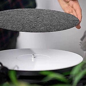Turntable Platter Mat Slip Mat Anti-Vibration Pad Improves Sound & Performance for Record Players(Black)