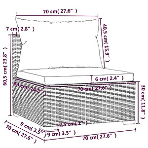 WHOPBXGAD 9 Piece Patio Lounge Set Rattan Chair,Gardens Patio Furniture,Oak Patio Furniture Set,Sui for Gardens, lawns, terraces, poolsides, patios,with s Poly Rattan Brown