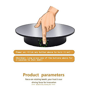 JAYEGT Motorized Rotating Display Stand, 7.87inch /17.6lbs Load, 360 Degree Electric Rotating Turntable for Photography Products, Jewelry, Cake,3D Model, Mirror Cover (Black)