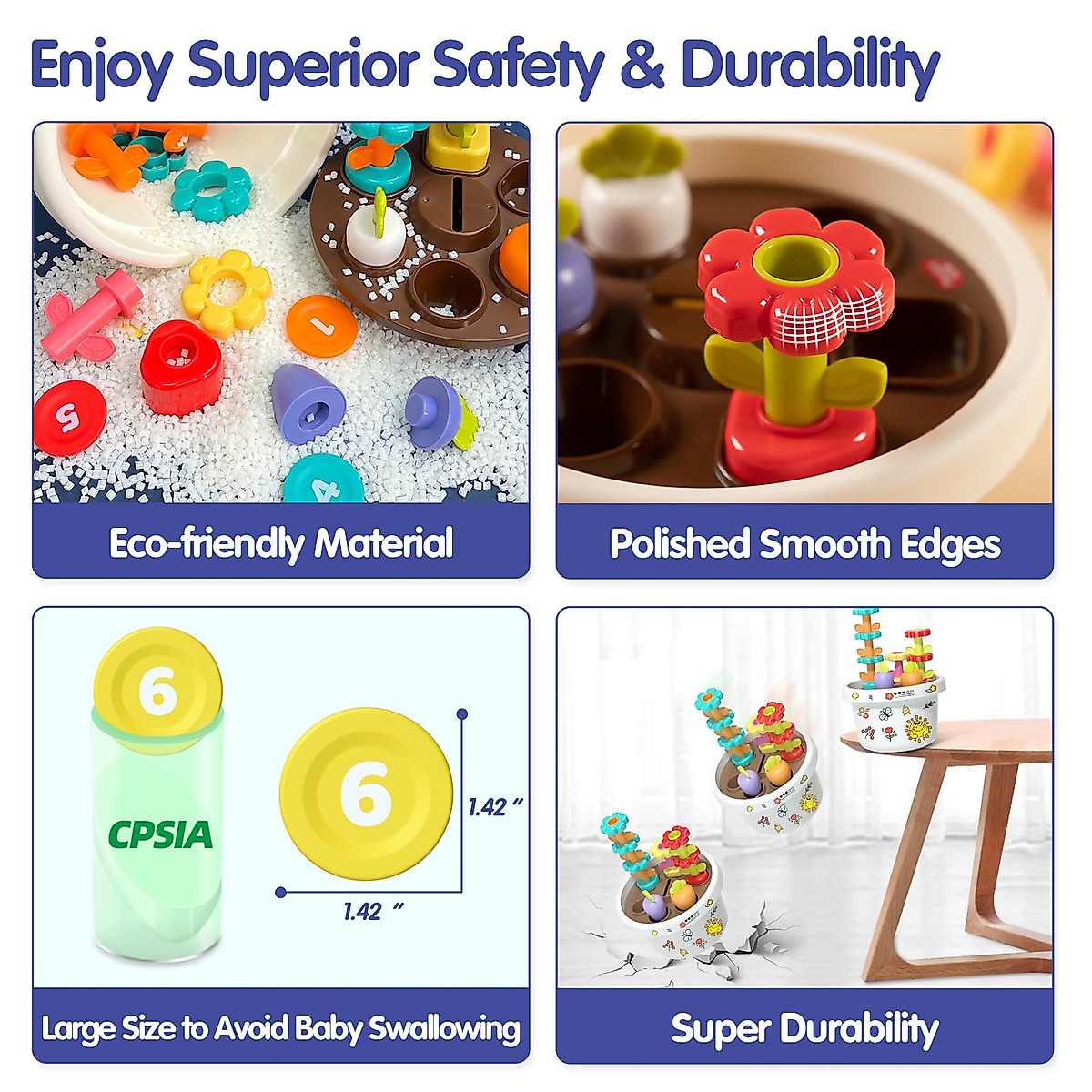 Baby Toys 6 to 12 Months - High Chair Toys with Powerful Suction Cups, Baby Rattles Shaker, Turn, Suction Toys for Baby 0-6-12-18 Months, Gift for Baby Boy & Girl