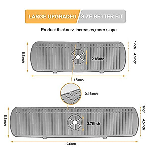 Queceuy Silicone Drainage pad, Sink, Kitchen Faucet, Splash Proof pad, Multifunctional Sink, Drainage countertop, Splash Proof -2 Pieces