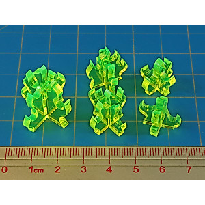 LITKO Flame Marker | Fire Spell Effect Indicator | Plasma | Toxic | Inferno | Blast | Compatible with Dungeons & Dragons, Pathfinder & Tabletop Wargames (Fluorescent Green, Variety Pack)