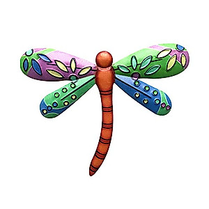 GEZICHTA Metal Dragonfly Garden Wall Decor Outdoor Fence Art Sculpture Set of 4 Outside Hanging Decorations for Living Room, Bedroom