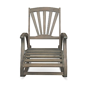 Christopher Knight Home Sunview Outdoor Acacia Wood Recliner Rocking Chairs (Set of 2), 24.75 "W x 41.75 "D x 38 "H, Gray