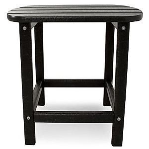 POLYWOOD R100BL Presidential Rocking Chair, Black & SBT18BL South Beach 18" Outdoor Side Table, Black