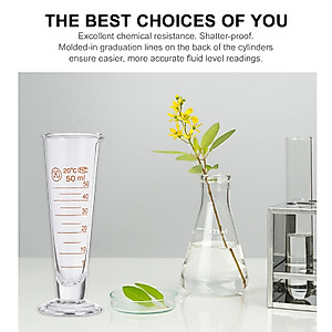 Lab Graduated Measuring Cup, Cup With Spout Wide Mouth Glass Beaker Liquid Dispenser Measuring Cylinder Experiment Tool for Science