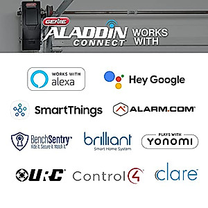 Genie B6172H Wall Mount Smart Garage Door Opener, DC Motor Lifts up to 14ft high 850lbs, Black