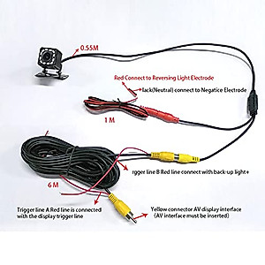 NHOPEEW Car Rear View Camera Waterproof 12 LED Backup Camera 170° Wide Angle Night Visions Reverse Camera for Universal Cars, SUV, Trucks, RV and More