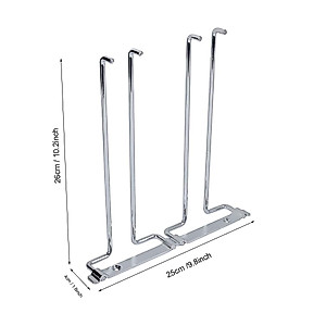 Fdit Metal Wine Glass Rack, Stainless Steel Wine Glasses Holder Wall Mount Stemware Rack Storage Shelf Bar for The Cabinet