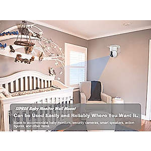 SIPRDE Acrylic Small Wall Shelf Set of 3 for Security Cameras, Speakers, Baby Monitors & More - 4'' Universal Adhesive Shelf Easy to Install No Drill, with Cable Clips (Clear)
