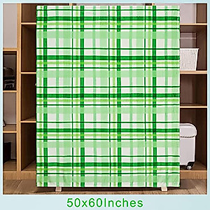 St Patricks Day Fleece Throw Blanket with Gift Bag, Soft Lucky Green Stiped Throw Blanket for Girls Women Men, Lightweight Cozy Plush Shrow Blanket for Couch Chair Bed Sofa, 50 x 60 Inch