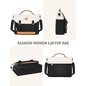 Messenger Bag for Women, 15.6 Inch Laptop Bags Computer Case with Shoulder Strap, Water Resistant Crossbody Carrying Laptop Sleeve Fashion Cute Work Briefcase for Travel School Office, Girl Gift Ideas