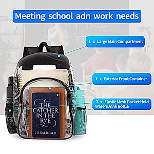 Aabicku Clear backpack,clear bookbags， clear backpack heavy duty，Heavy Duty Transparent Backpack for Security、Sports、Work、Travel、Stadium、airport、College。