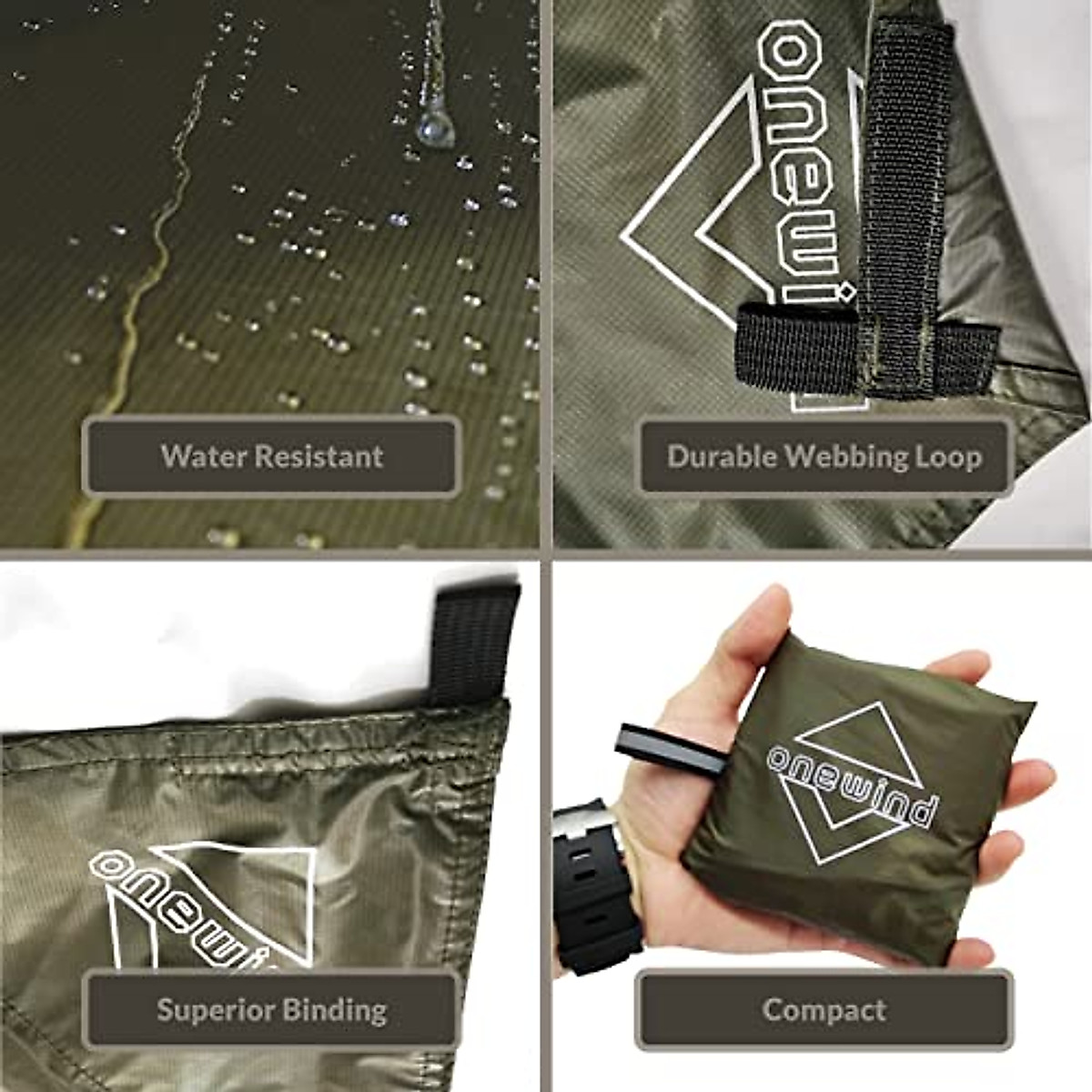 onewind Tent Footprint, 4000mm Waterproof Rate PU Coating, 98" *55" Ultralight Camping Tarp Tent Floor Ground Sheet with Carry Bag for Backpacking, Hiking, Camping, Picnic, Ground