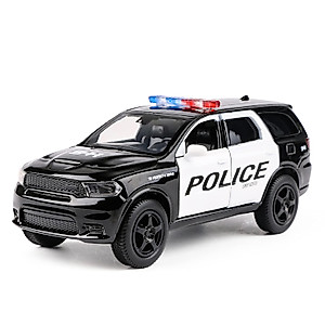 COOLPUR 1/36 Scale Durang Car Model Off-Road Diecast Toy Vehicle Zinc Alloy Metal Pull Back Powered Vehicles Mode for Kids,Adult,Boyfriend Gift(Police)
